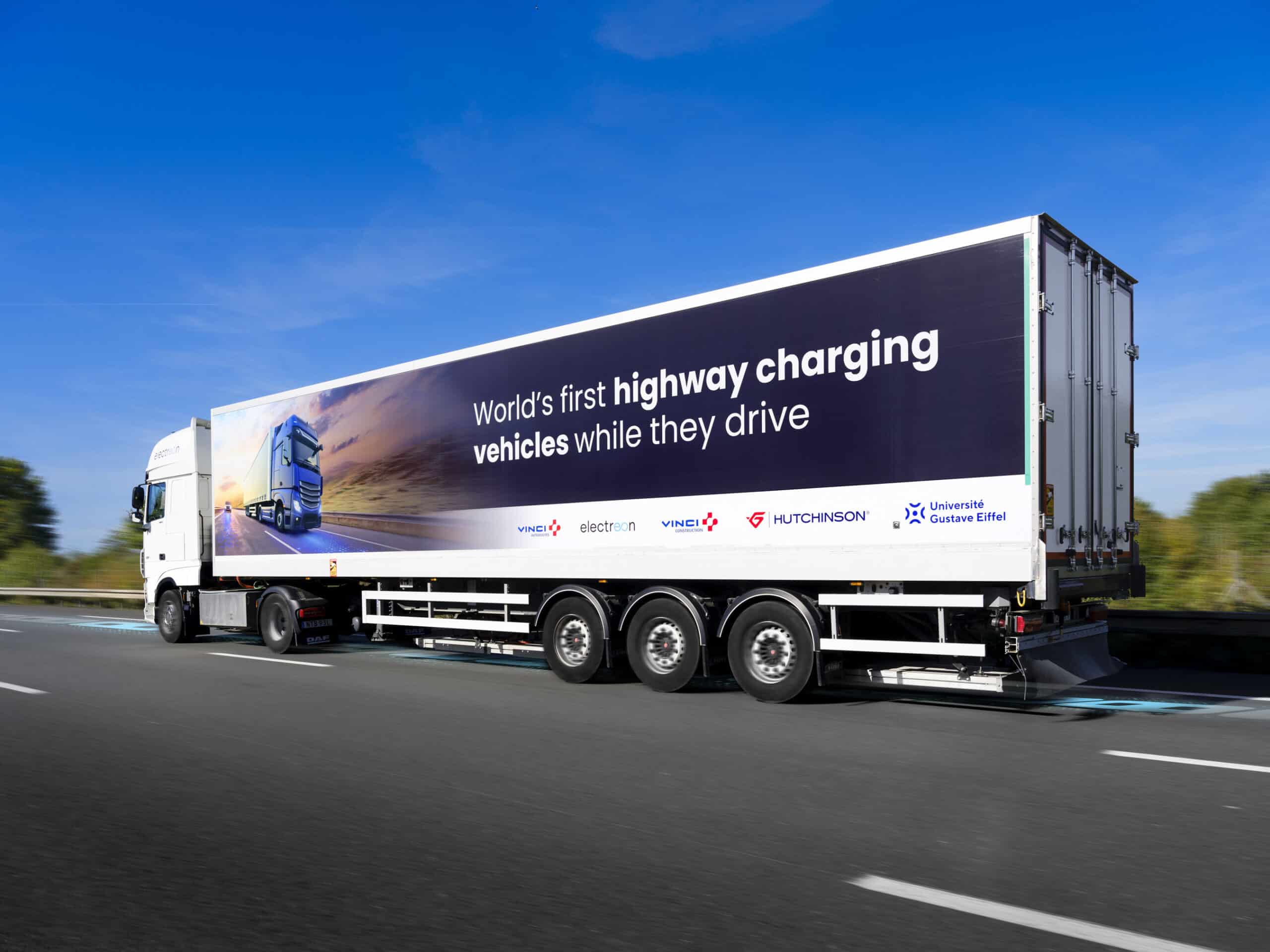 EV Freight Trucks Charge While Driving at Full Speed on French Highway ...